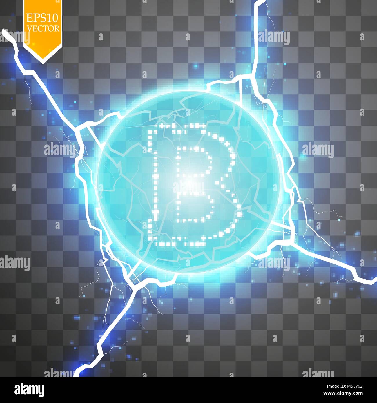 Bitcoin mining, conceptual illustration.. Digital money. Concept design ...
