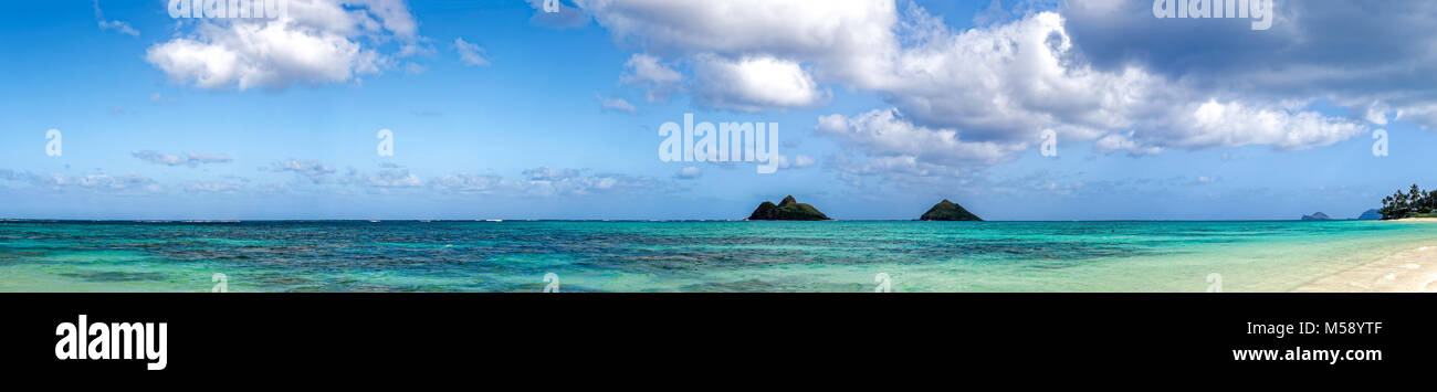 Panoramic view of Kailua Beach Oahu Hawaii Stock Photo - Alamy