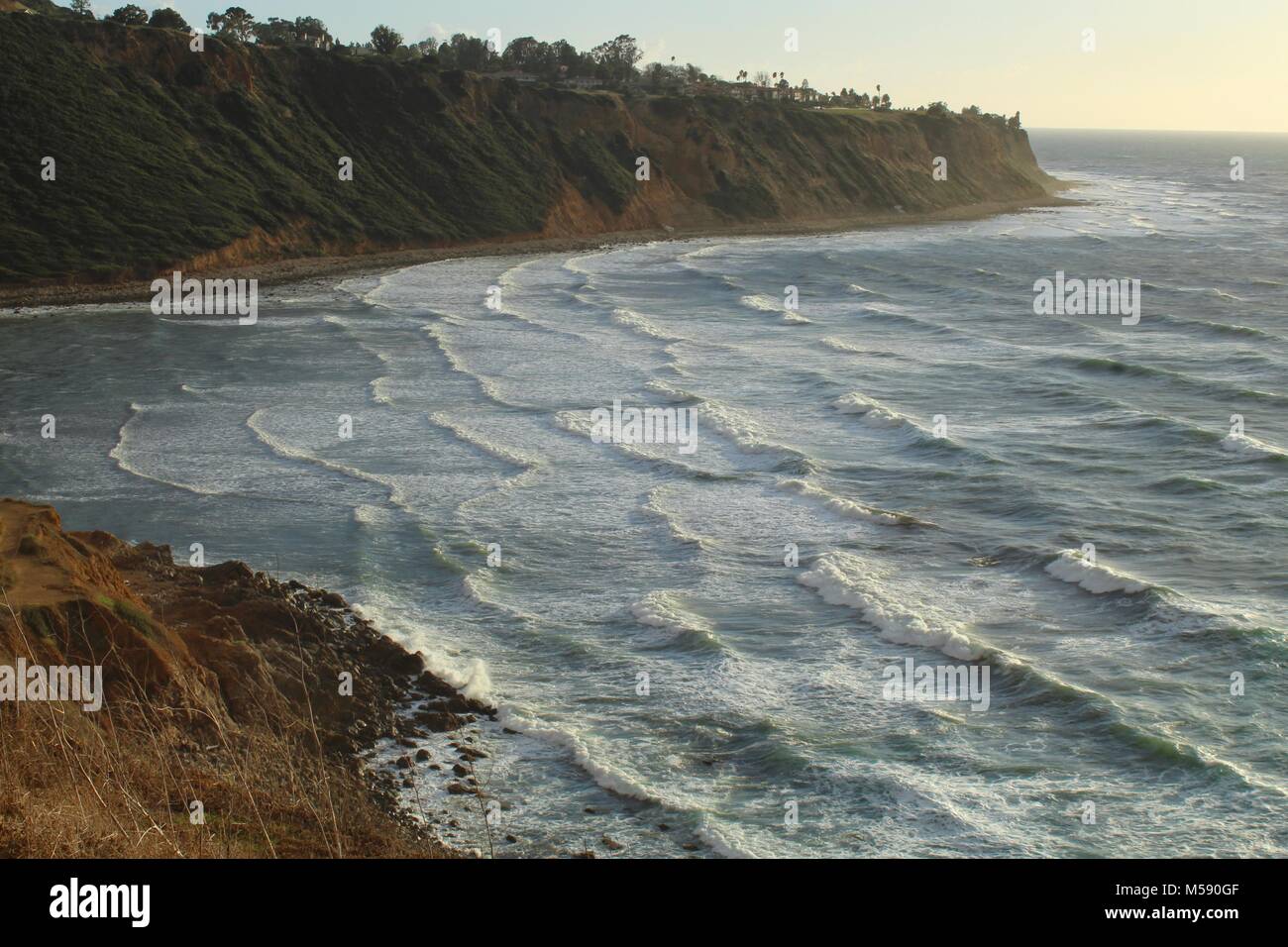 Wind Blown Waves by the Palos Verdes Peninsula, Los Angeles, California ...