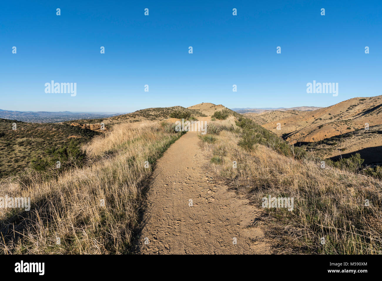 Morning view of the Chumash Trail hiking path in Simi Valley near Los ...