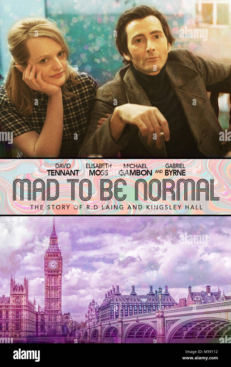 MAD TO BE NORMAL, US poster, from left: Elisabeth Moss, David Tennant ...
