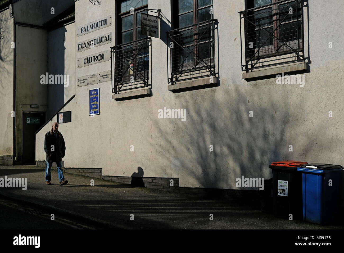 Man walking past an Evangelical church Stock Photo - Alamy