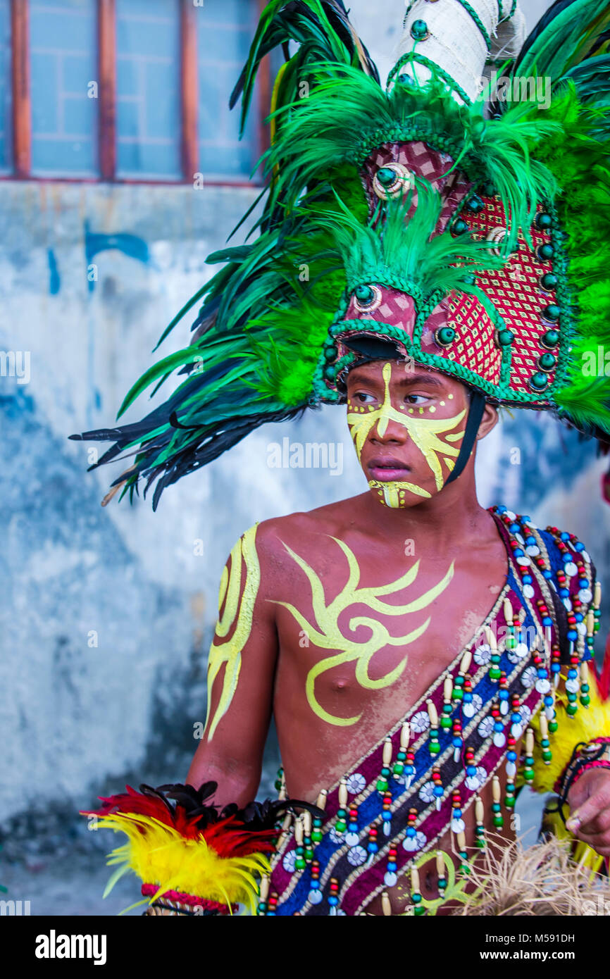 Participant in the Dinagyang Festival in Iloilo Philippines Stock Photo ...
