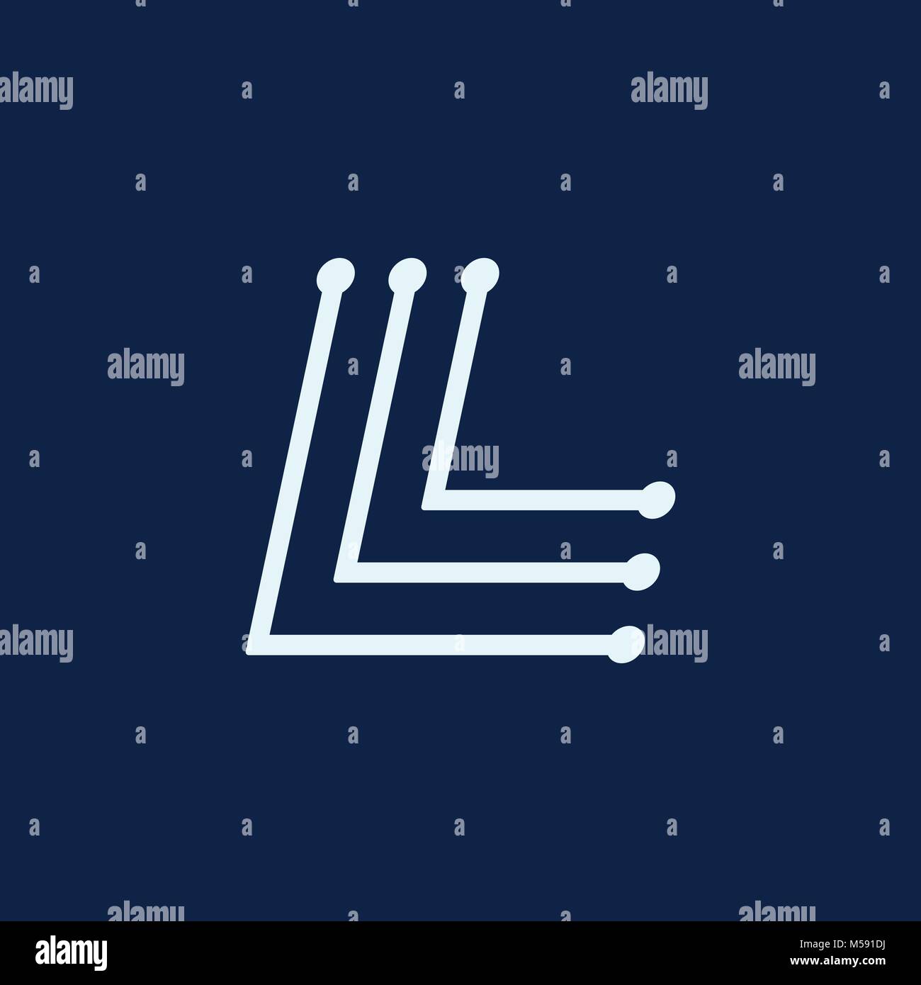 Letter L. Font maze italic, vector geometric alphabet on dark ...