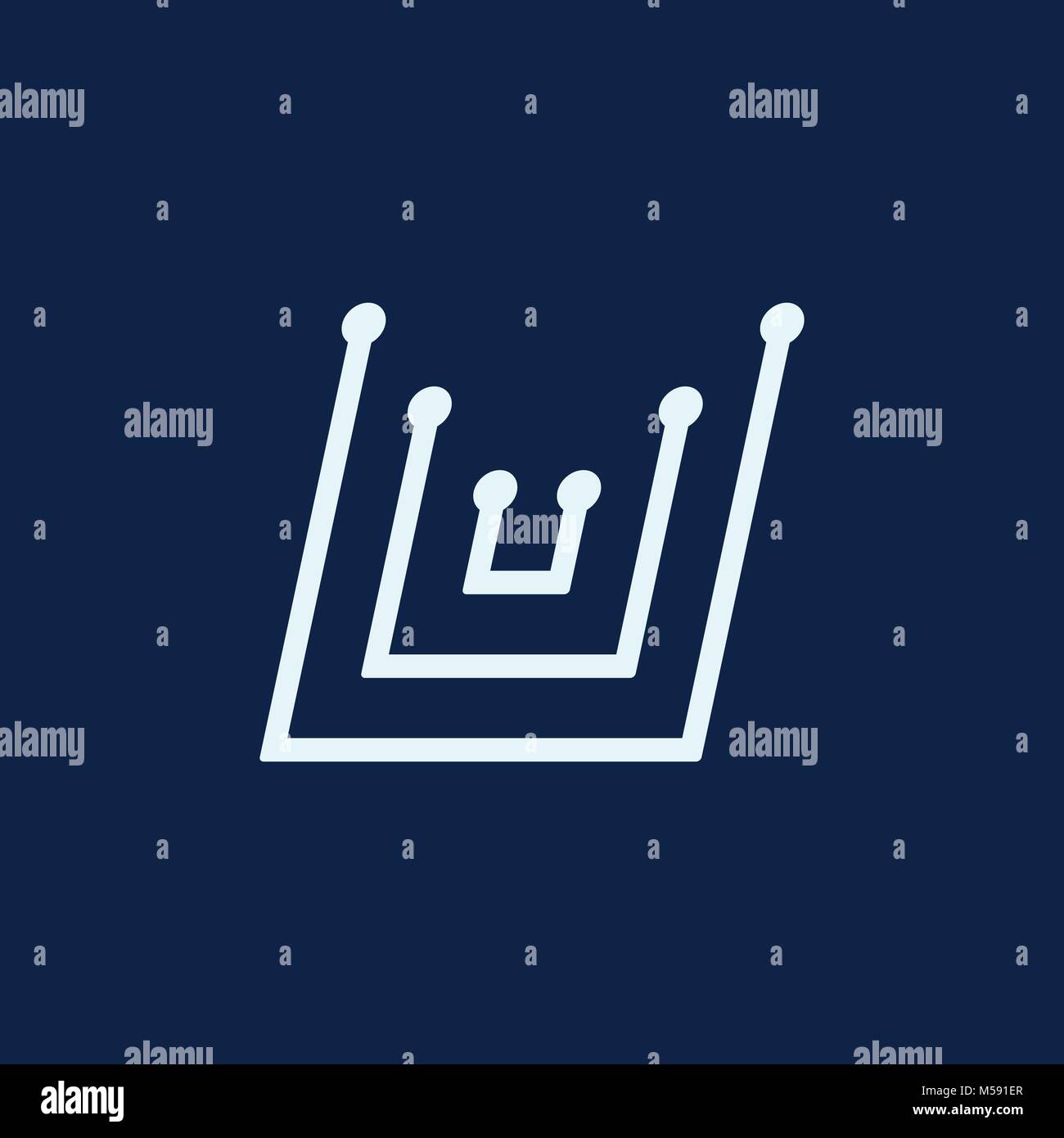 Letter V. Font maze italic, vector geometric alphabet on dark ...