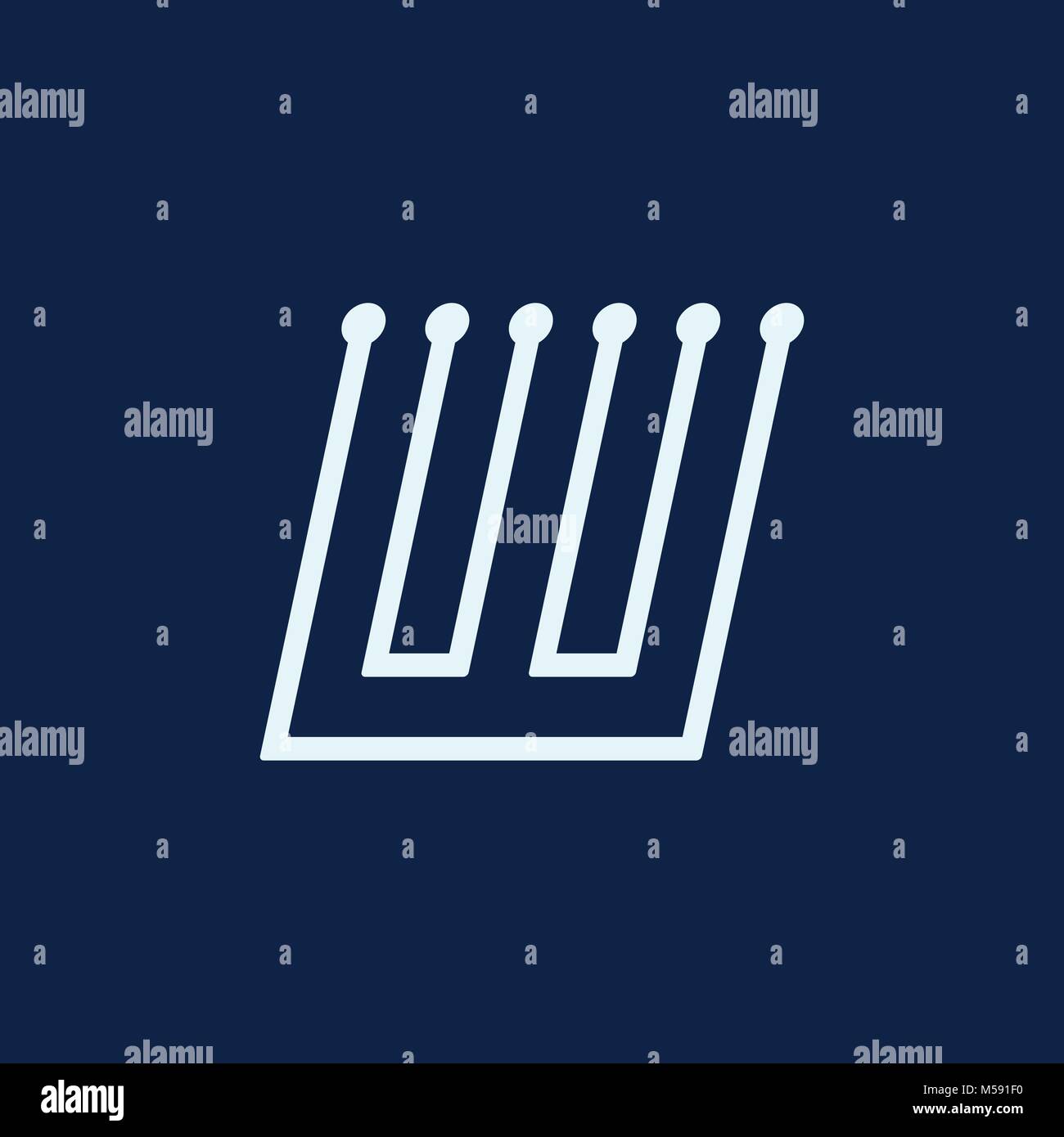 Letter W. Font maze italic, vector geometric alphabet on dark ...