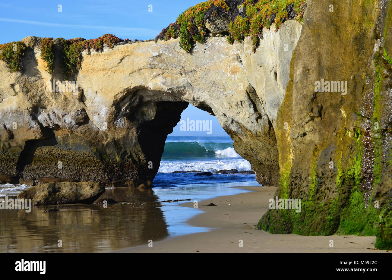Natural bridge on Westcliff Drive in Santa Cruz, California Stock Photo ...