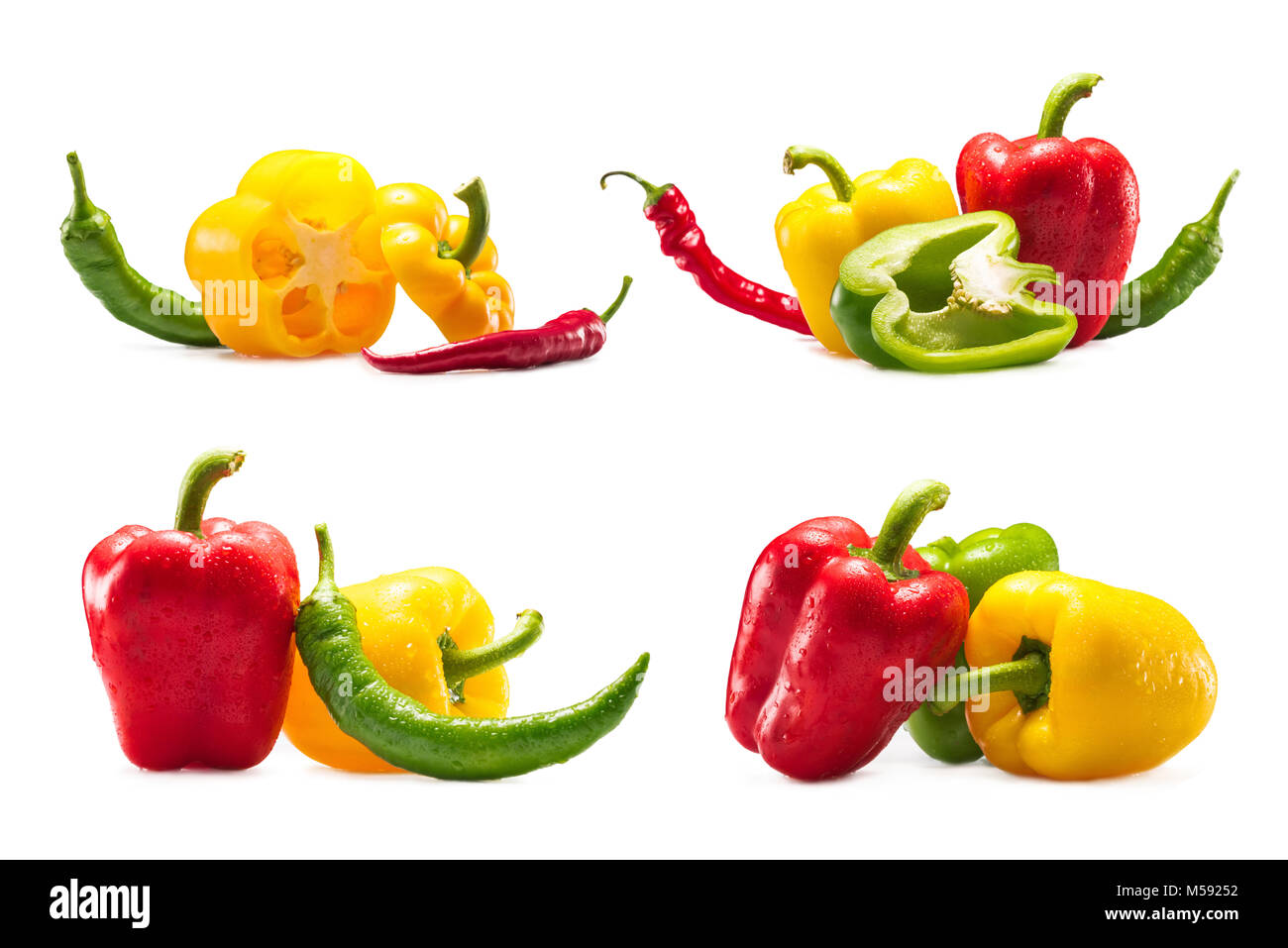 collection of chili and bell peppers Stock Photo - Alamy