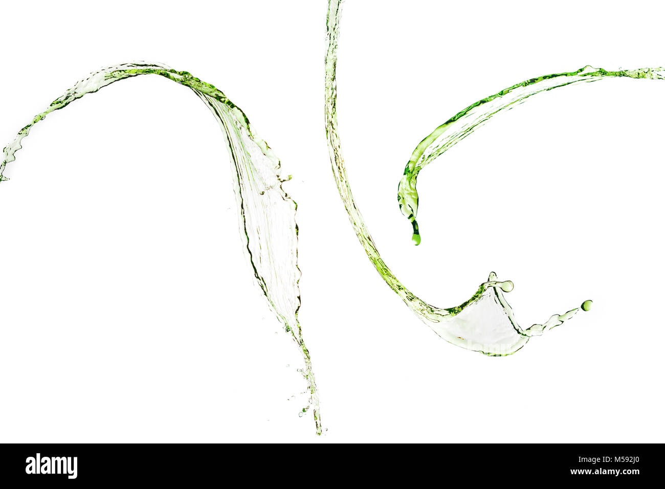 green water splashes isolated on white Stock Photo - Alamy