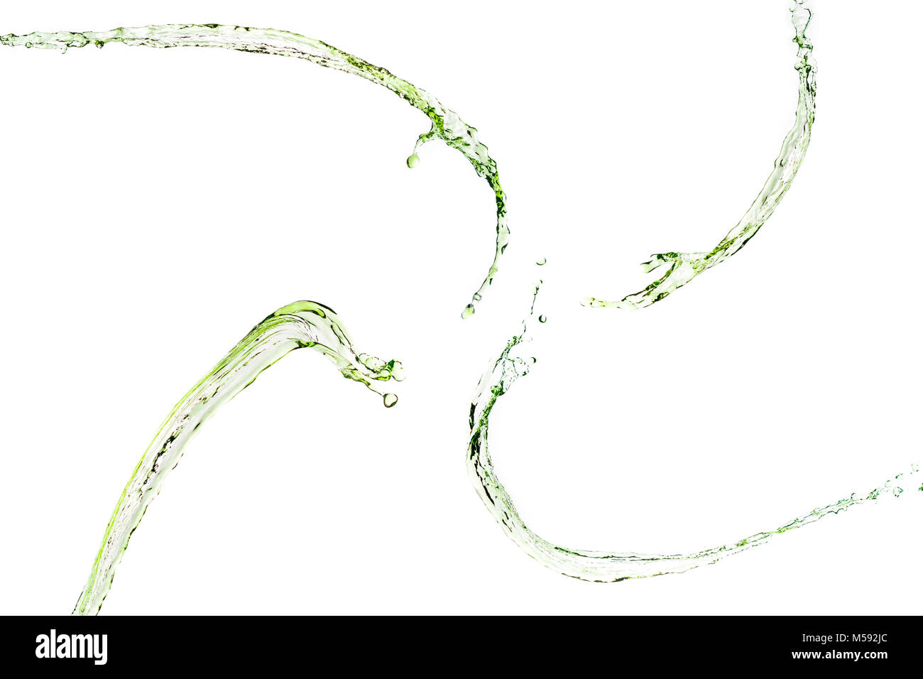 green water splashes isolated on white Stock Photo - Alamy