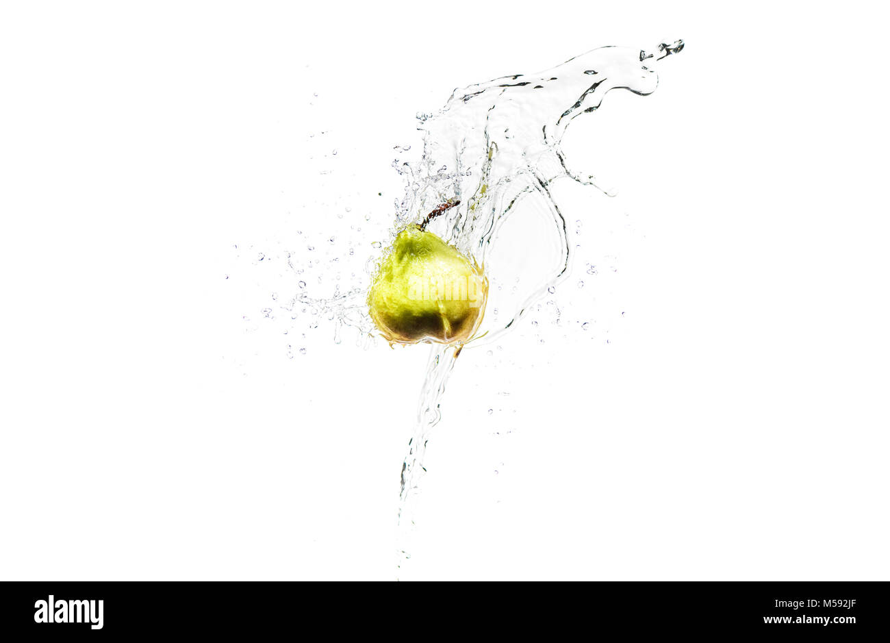 fresh ripe pear in water splashes isolated on white Stock Photo - Alamy