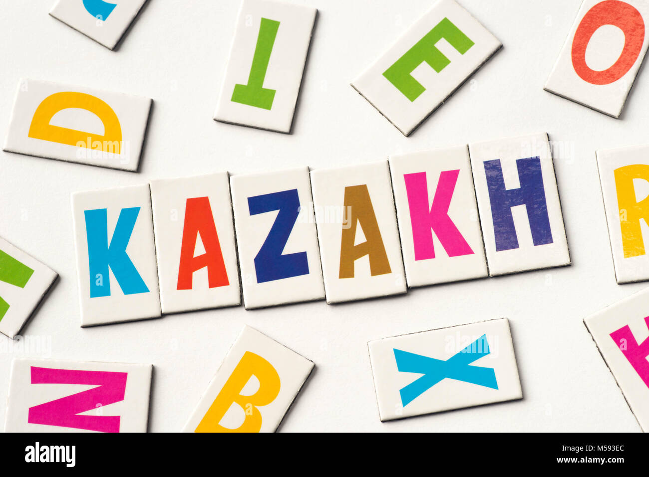 word kazkh made of colorful letters on white background Stock Photo - Alamy