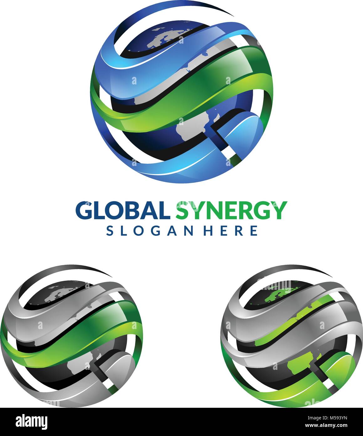 Global Logo, World, earth 3d vector logo design Stock Vector Image ...