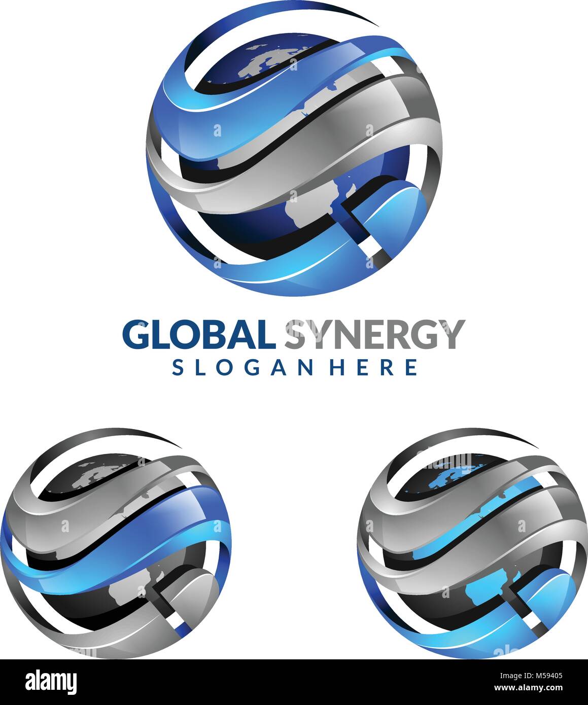 Global Logo, World, earth 3d vector logo design Stock Vector Image ...