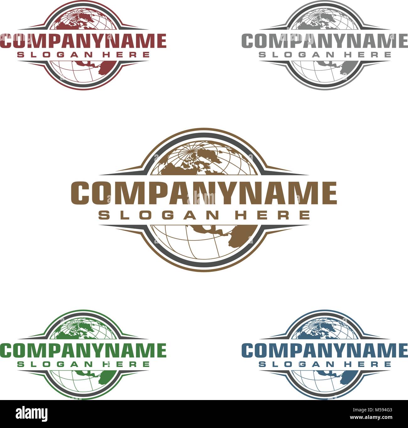 Global logo with ring sphere and digital world motion vector logo ...