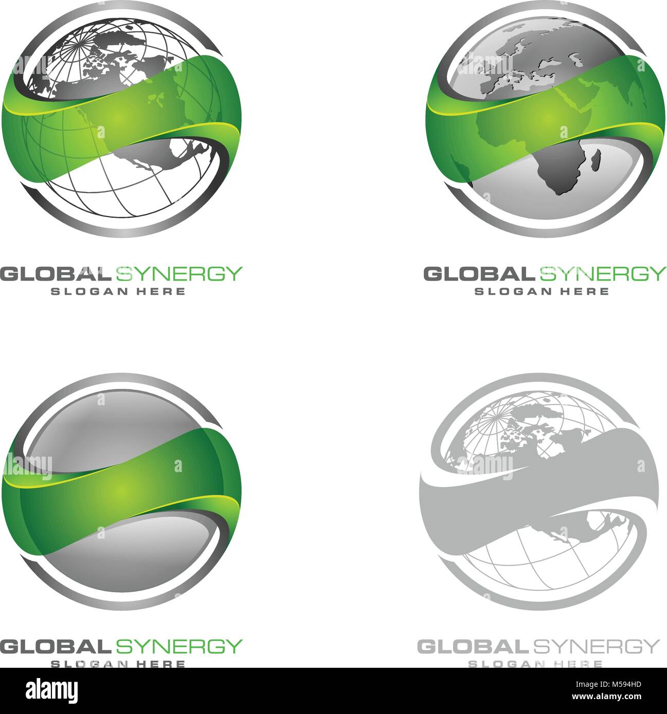 Global logo with ring sphere and digital world motion vector logo ...