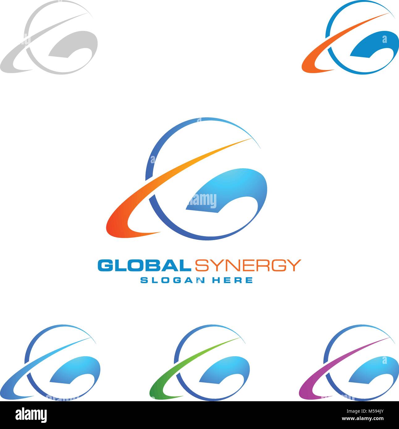 Global logo with ring sphere and digital world motion vector logo ...