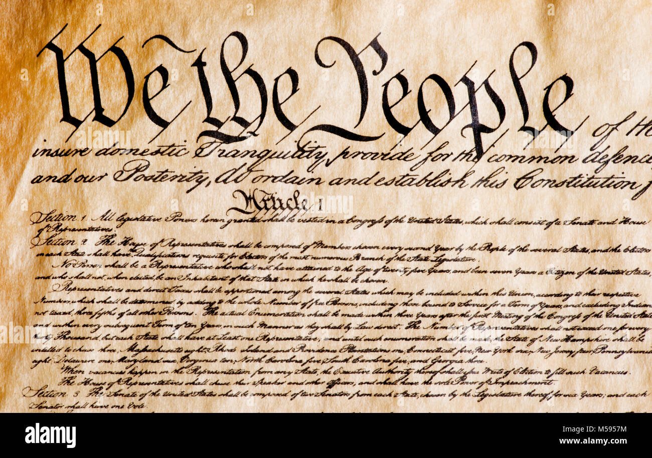 Constitution of America, We the People Stock Photo - Alamy