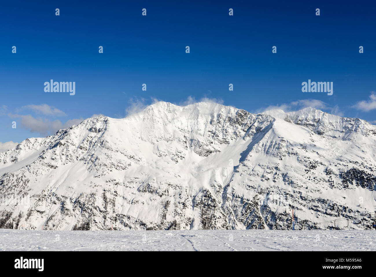 Stunning view of high mountain peaks in the italian alpine arc, in a ...