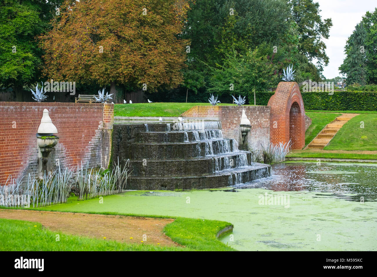 victorian water garden Stock Photo - Alamy