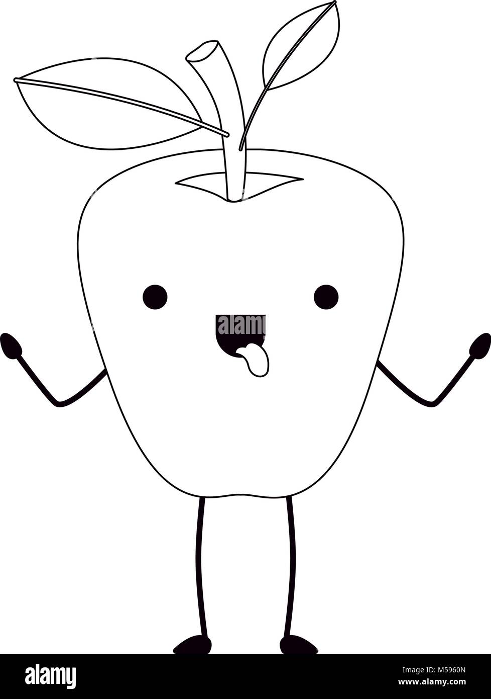 apple comic character fresh fruit icon Stock Vector Image & Art - Alamy