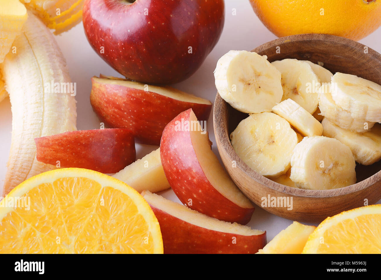 Close up view of different type of fruit. Healthy food Stock Photo - Alamy