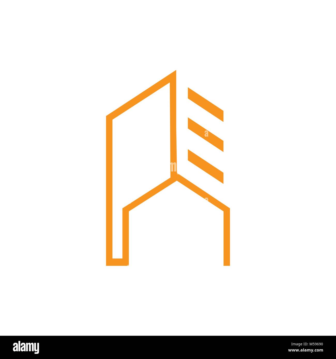 Abstract Commercial Tower Line Symbol Vector Illustration Graphic ...