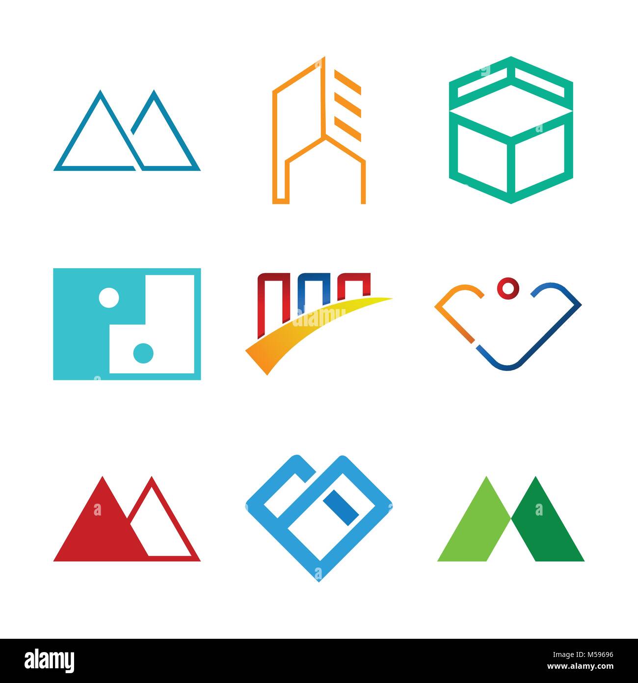 Set of Corporate Abstract Symbol Vector Illustration Graphic Design ...