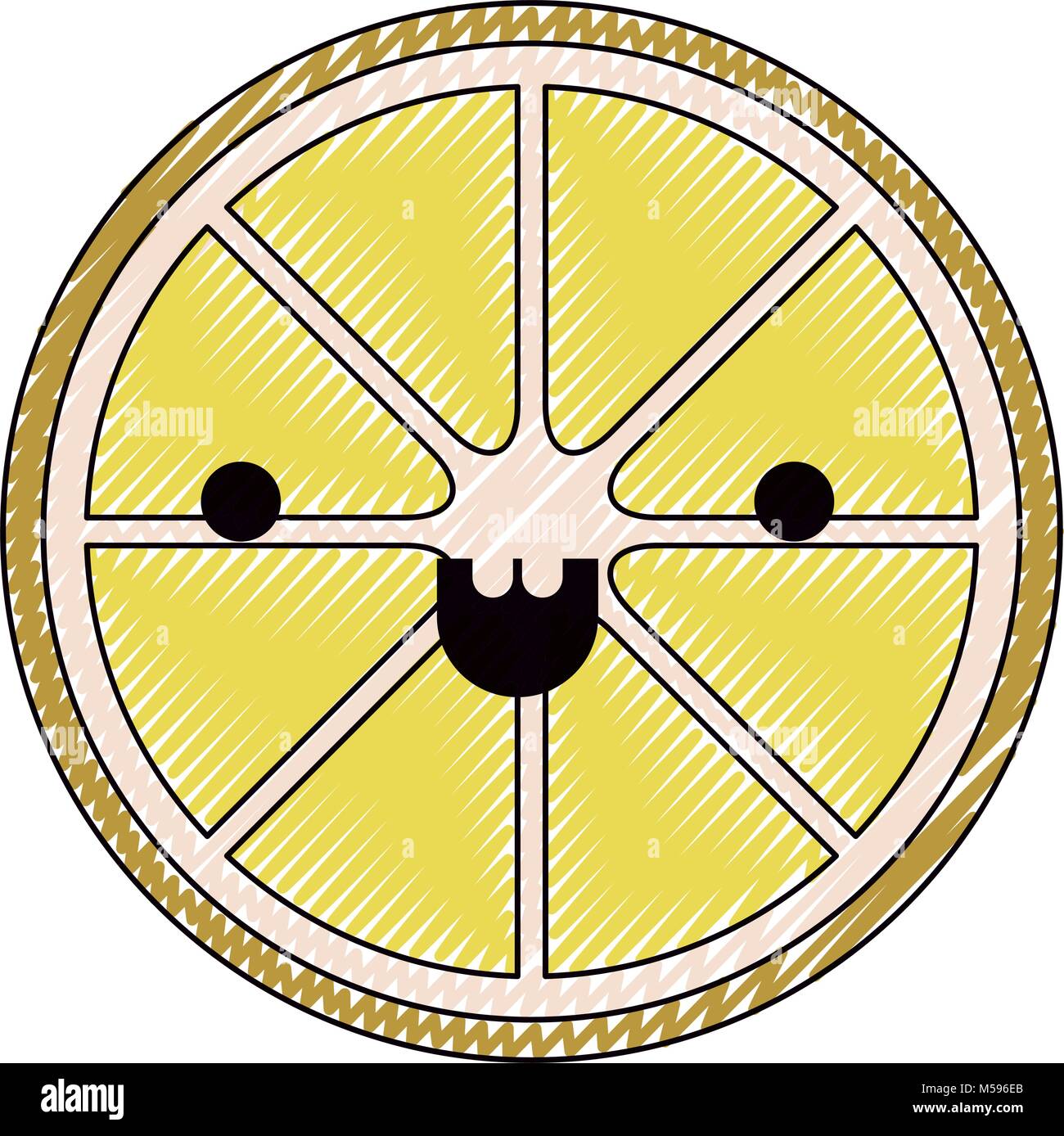 orange slice fresh and citrus fruit kawaii character Stock Vector Image ...