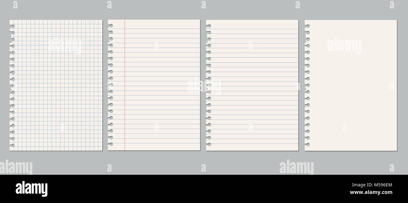 Set of vector realistic illustrations of a torn sheet of paper from a ...