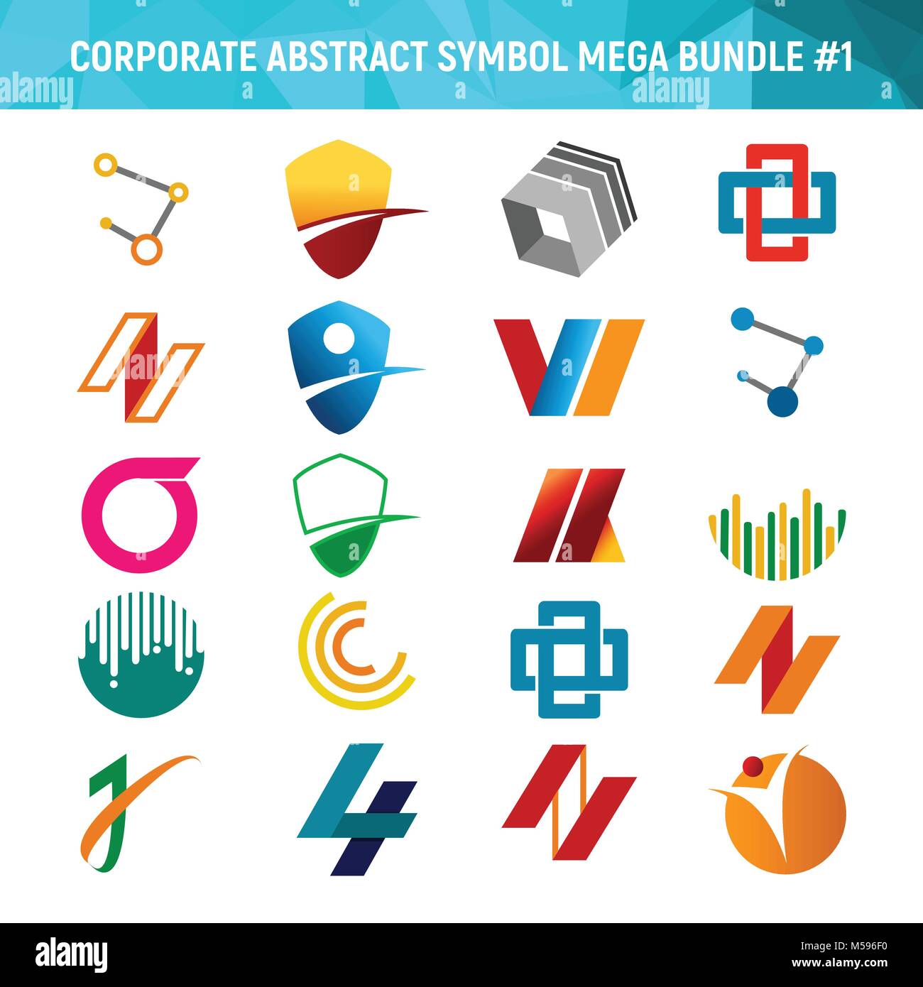Corporate Abstract Symbol Mega Bundle Pack Vector Illustration Graphic ...