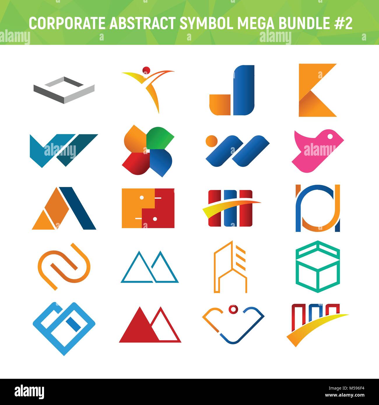 Corporate Abstract Symbol Mega Bundle Pack Vector Illustration Graphic ...