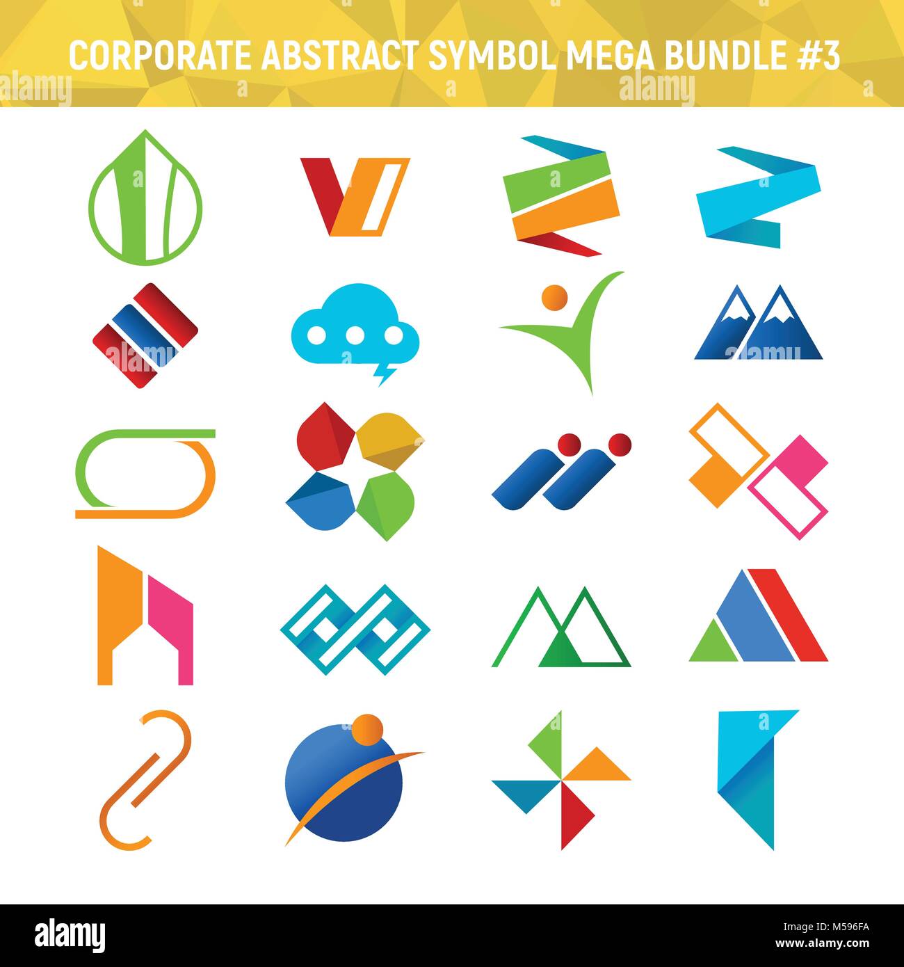 Corporate Abstract Symbol Mega Bundle Pack Vector Illustration Graphic ...