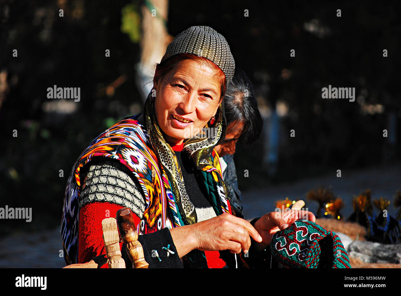 Women working the wool - Uzbekistan Stock Photo - Alamy