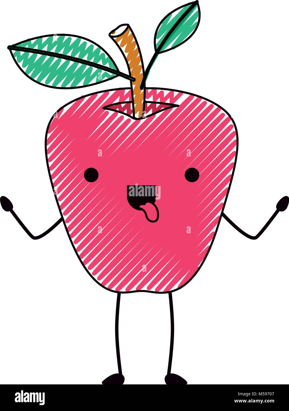 apple comic character fresh fruit icon Stock Vector Image & Art - Alamy