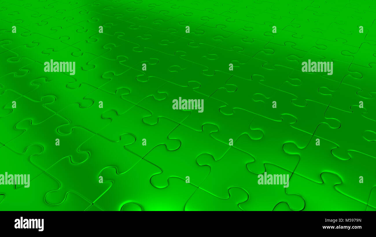 Many Green Puzzle Pieces on all other the floor Stock Photo - Alamy