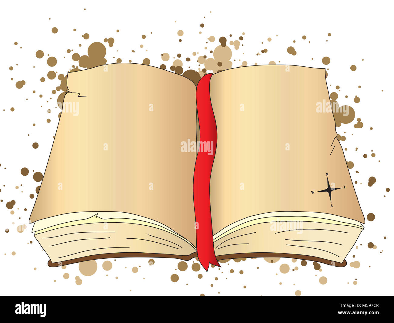 illustration of open book with blank pages Stock Photo - Alamy