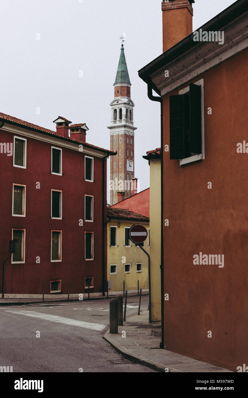 View of the bell tower of Dolo Italy Stock Photo - Alamy