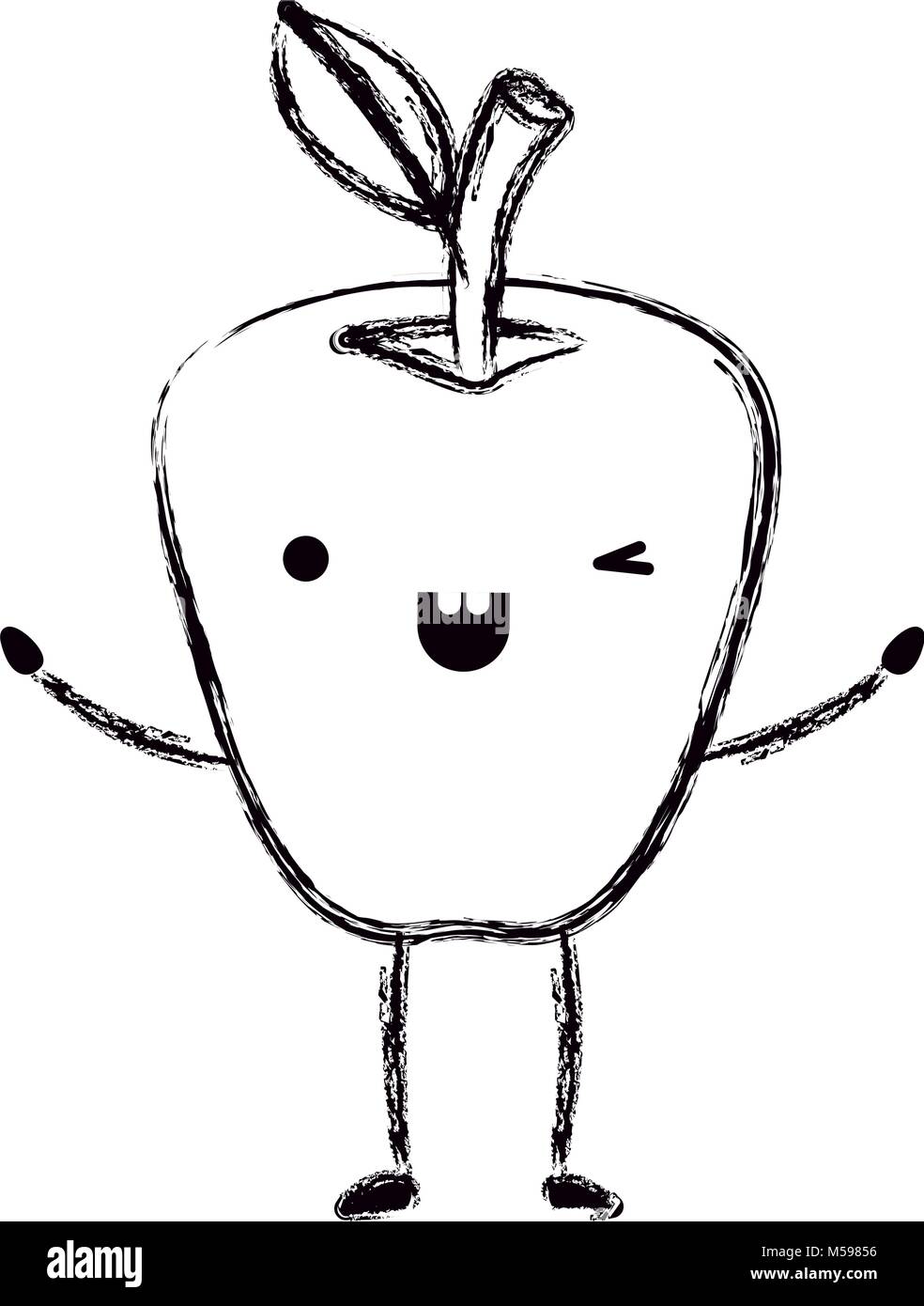 apple comic character fresh fruit icon Stock Vector Image & Art - Alamy
