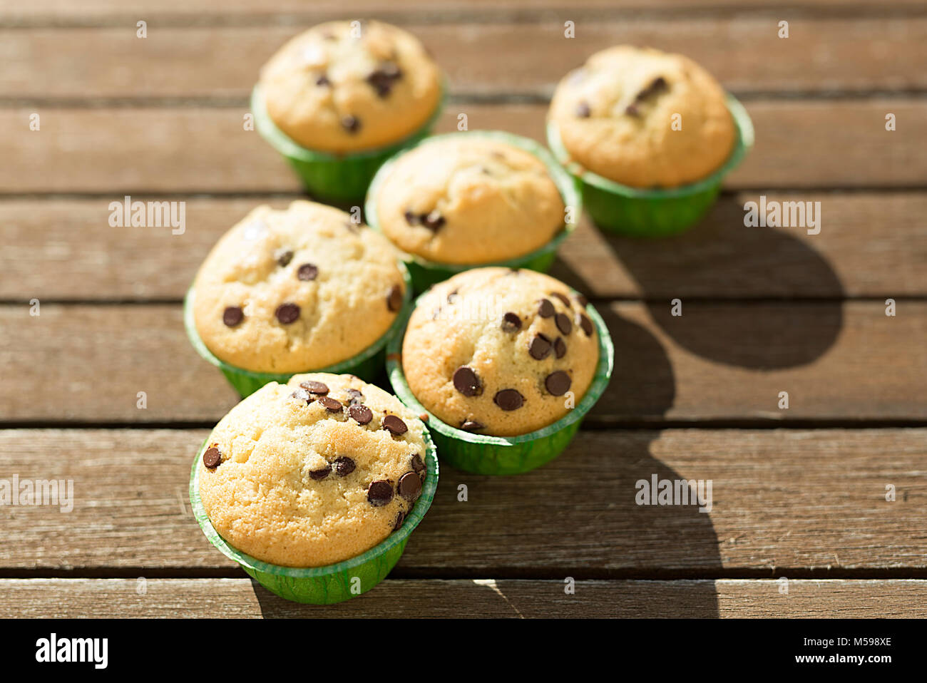 Homemade muffins with natural products. Horizontal shot with natural ...