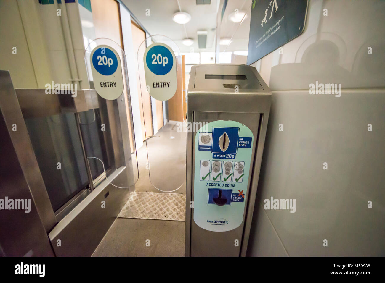 Coin operated turnstile to public gents toilet in Horse Guards Road St ...