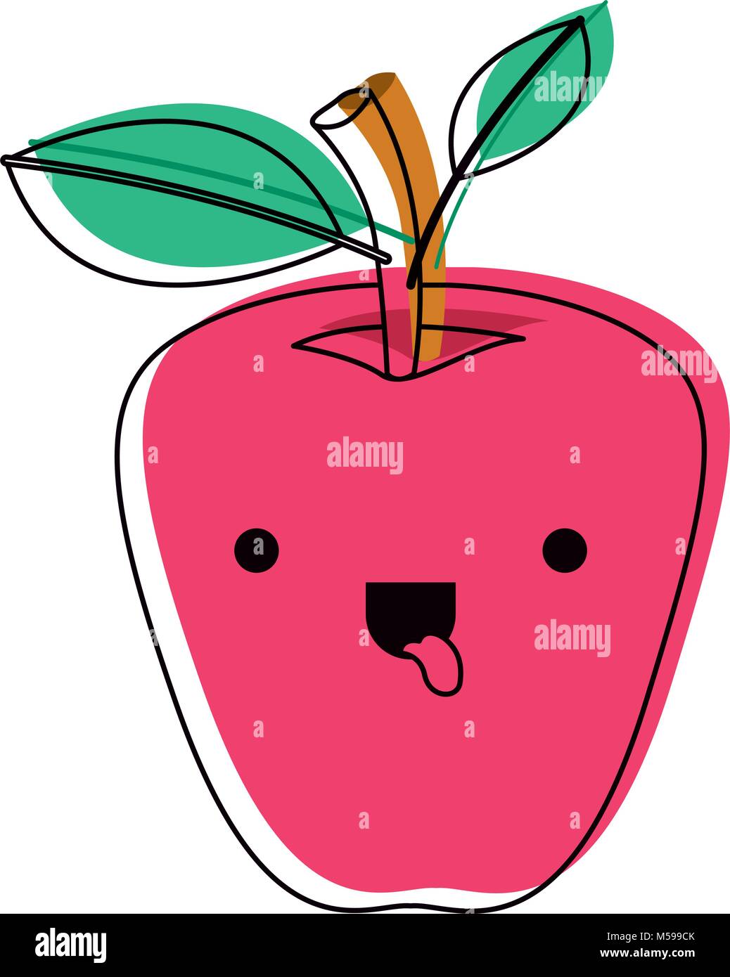 apple comic character fresh fruit icon Stock Vector Image & Art - Alamy