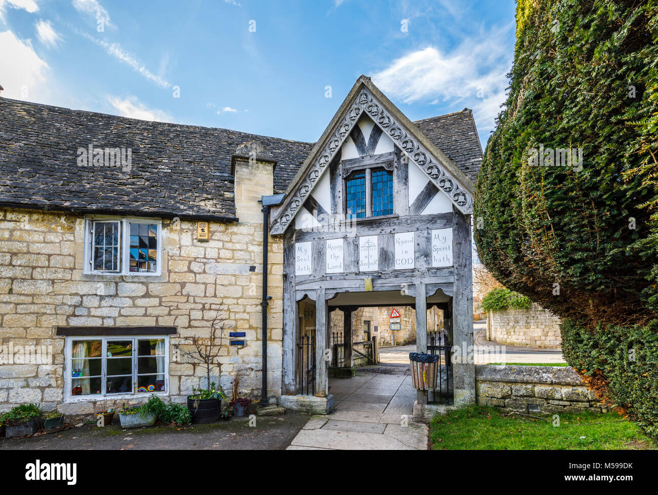 The iconic timbered Lych Gate entrance to the churchyard of St Mary's ...