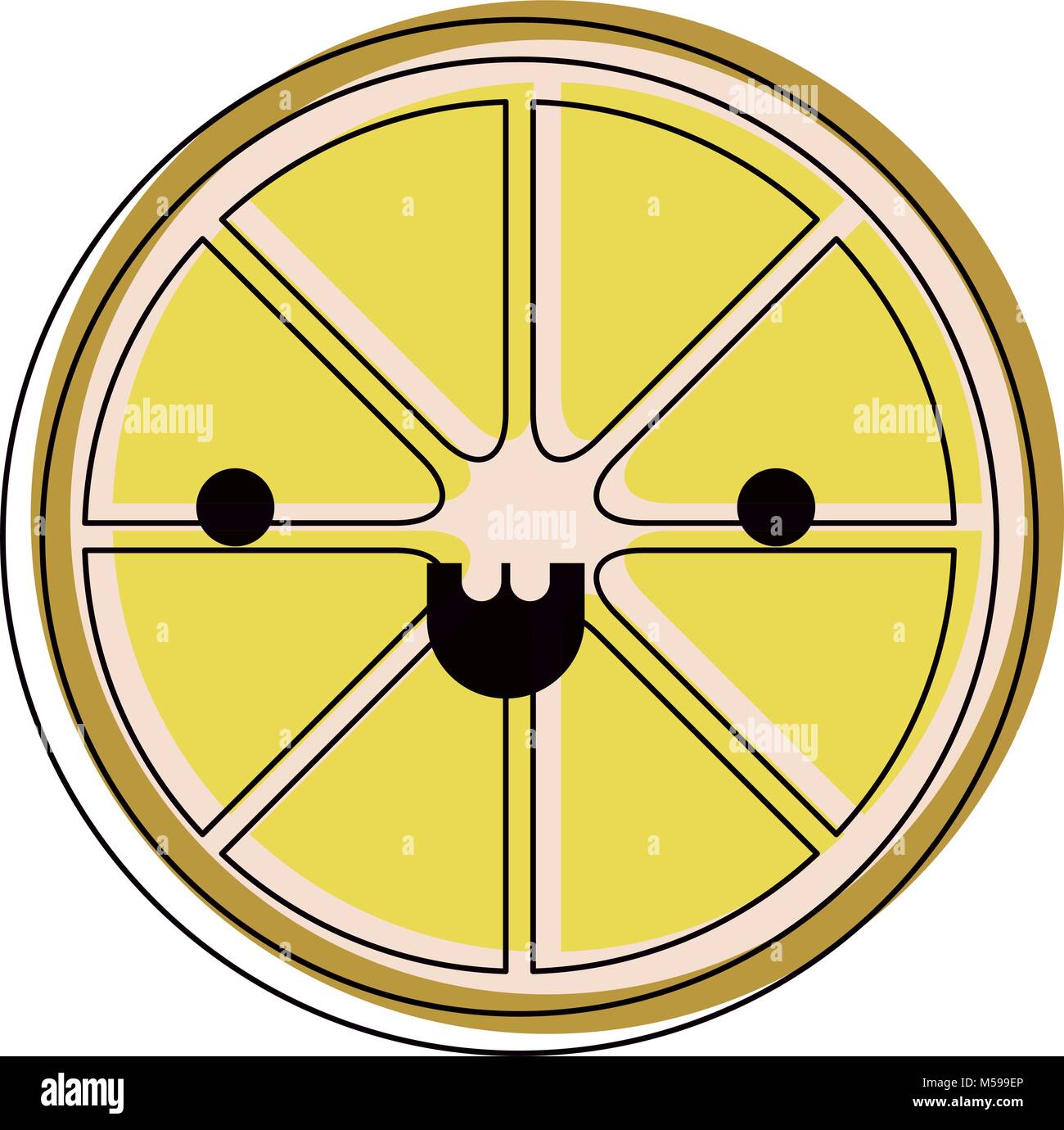 orange slice fresh and citrus fruit kawaii character Stock Vector Image ...