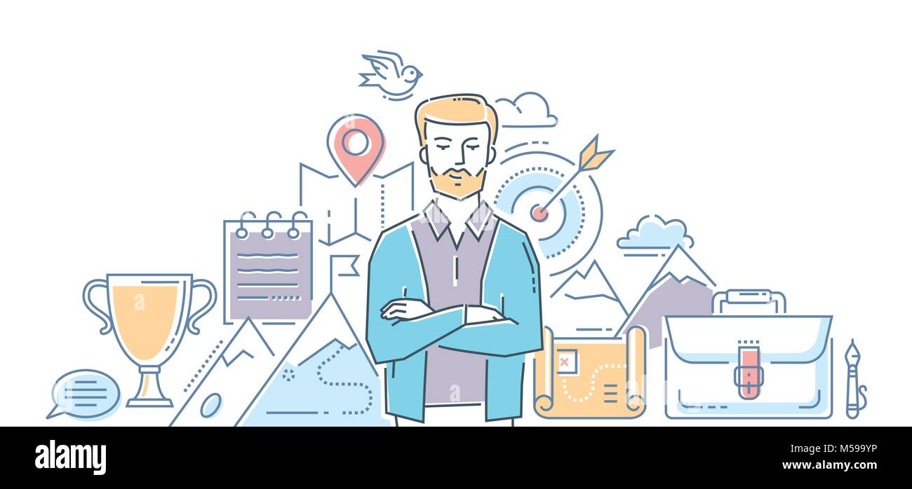 Leadership - modern line design style illustration Stock Vector Image ...