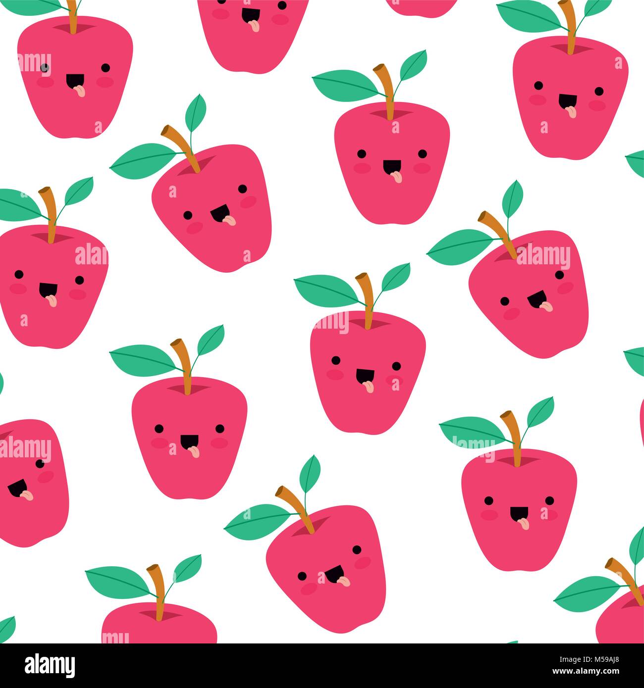 apple comic characters pattern background Stock Vector Image & Art - Alamy