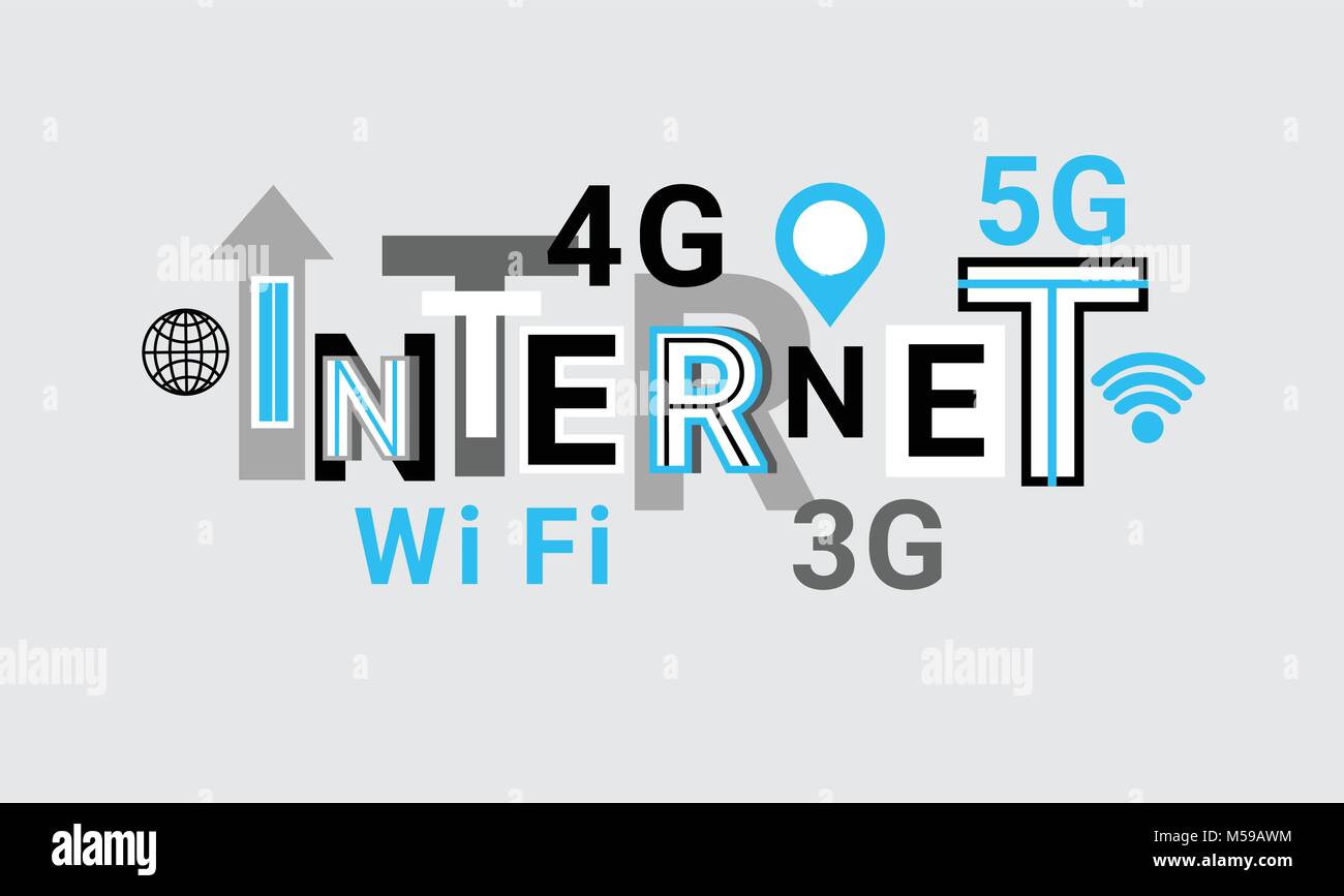 Internet Wifi, 3g Connection Web Banner Abstract Template Background ...