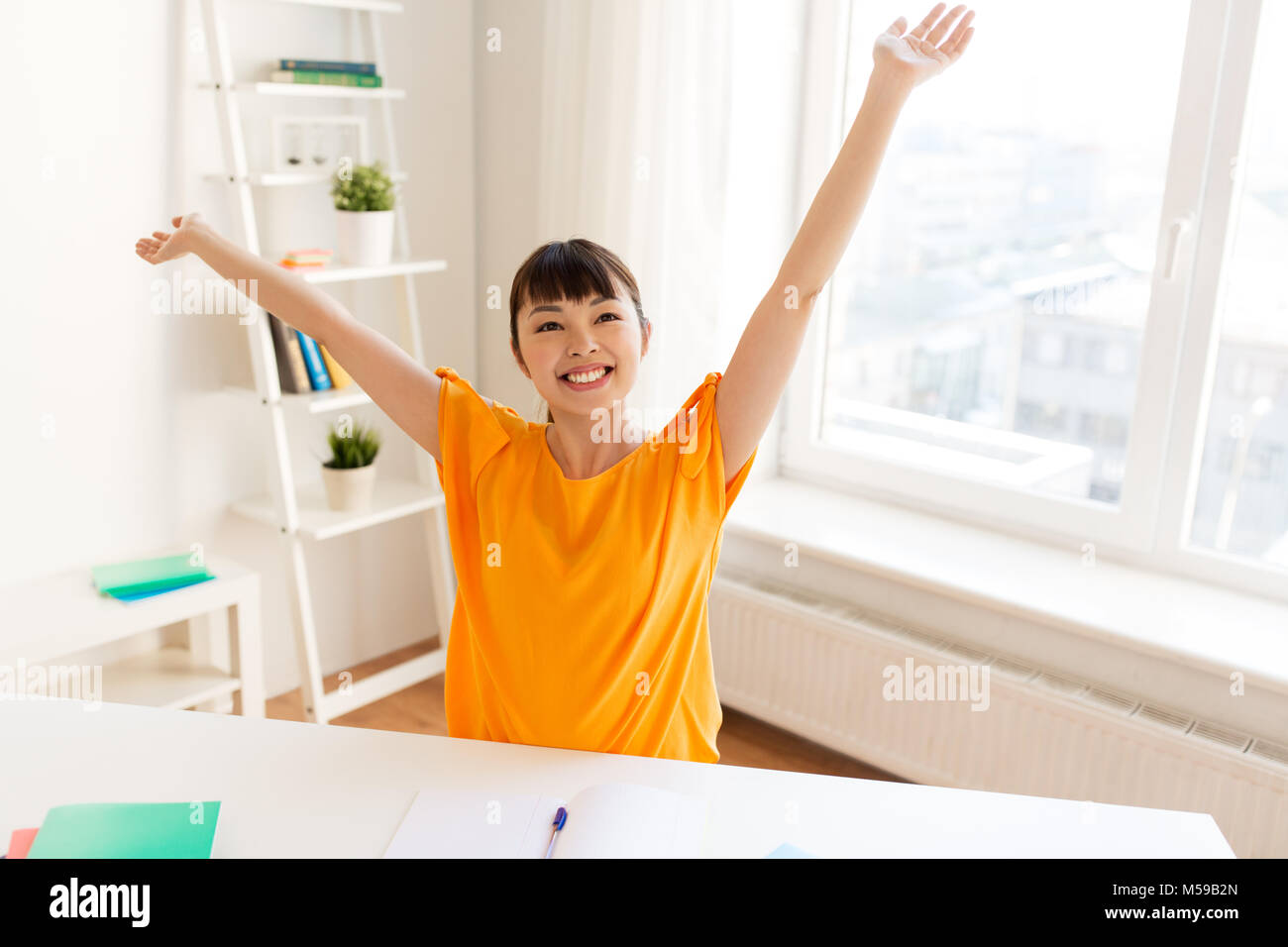 Asian school girl home hi-res stock photography and images - Alamy