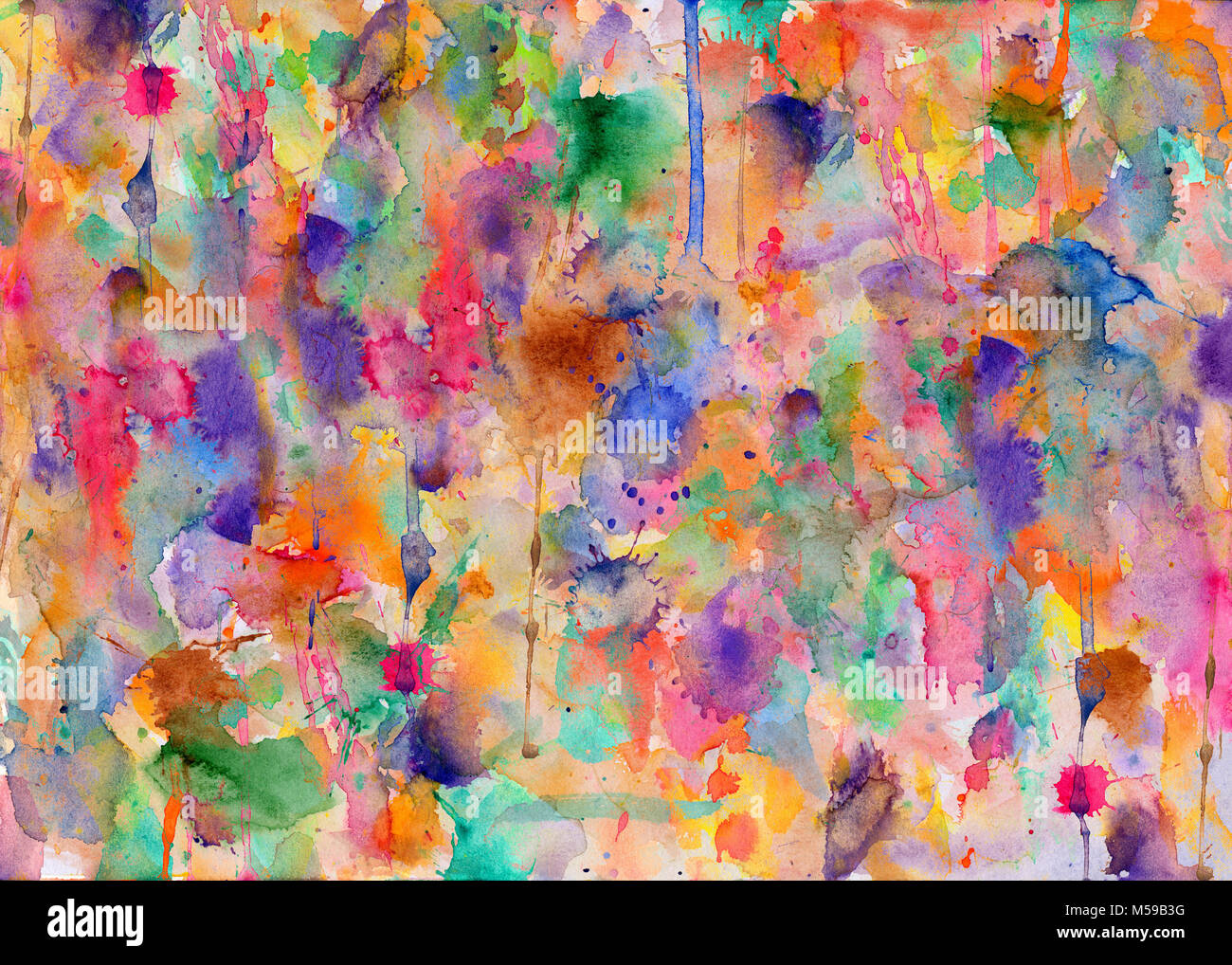 Paint splatters on paper - blobs Stock Photo - Alamy