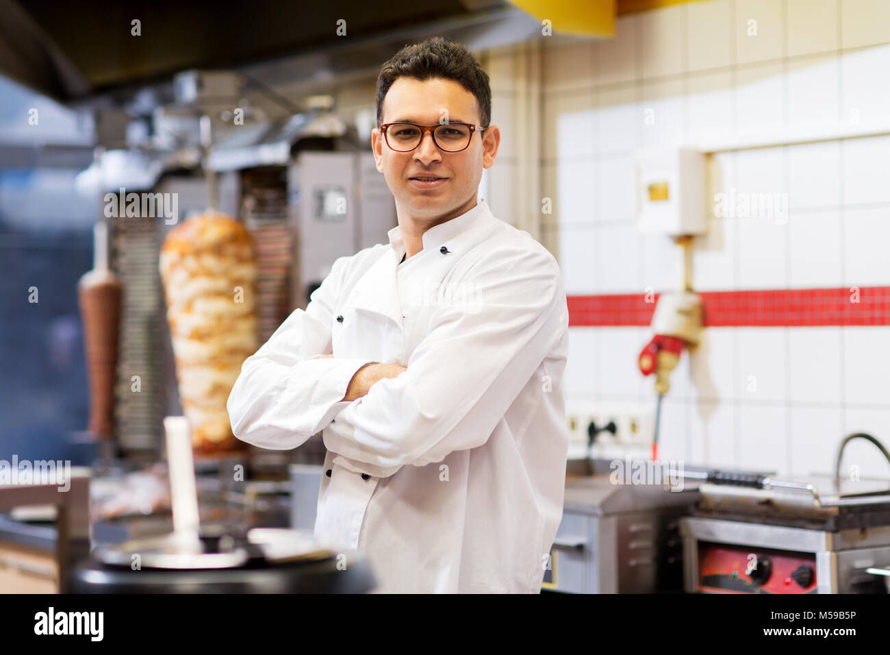 chef at kebab shop Stock Photo - Alamy